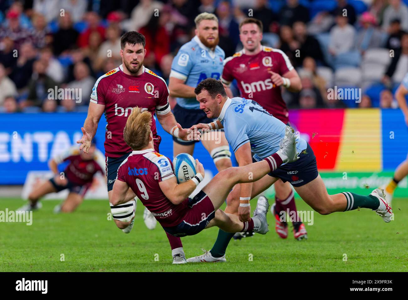 Sydney, Australia. 31st May, 2024. Tate McDermott of the Reds is ...