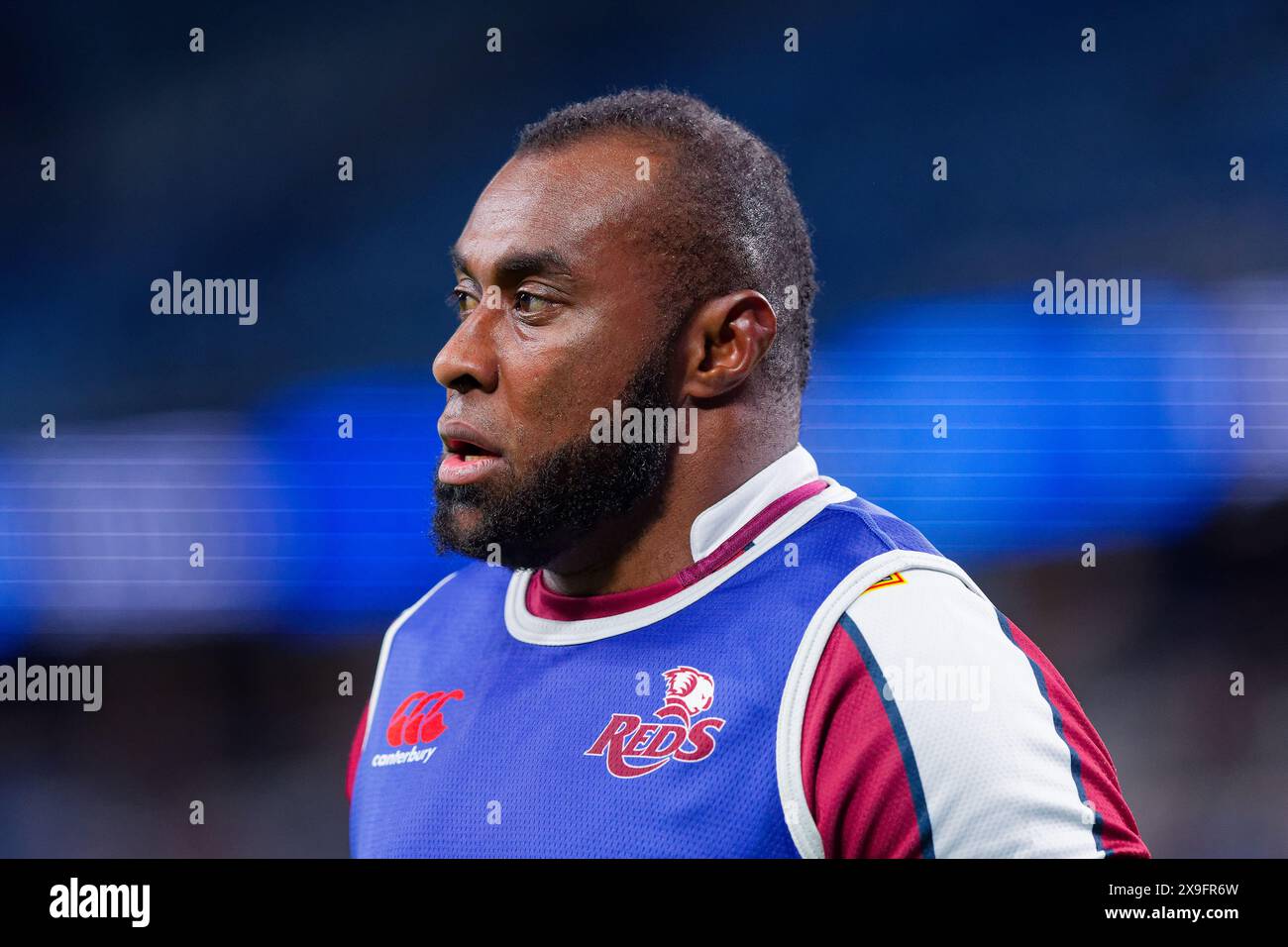 Sydney, Australia. 31st May, 2024. Peni Ravai of the Reds warms up ...