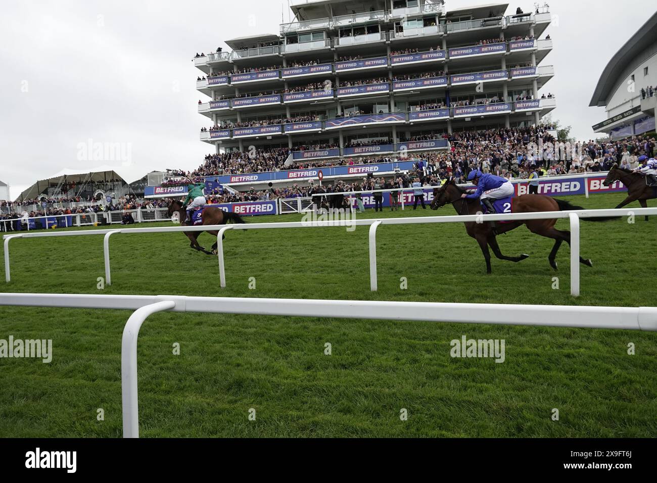 Epsom, Surrey, UK. 31st May, 2024. Ezeliya, ridden by CD Hayes wins the ...