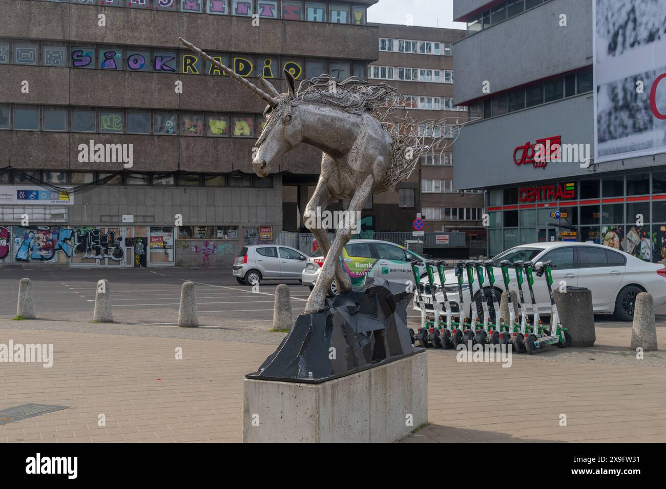 Lodz, Poland - April 14, 2024: Unicorn, a Place for Stars (pomnik ...