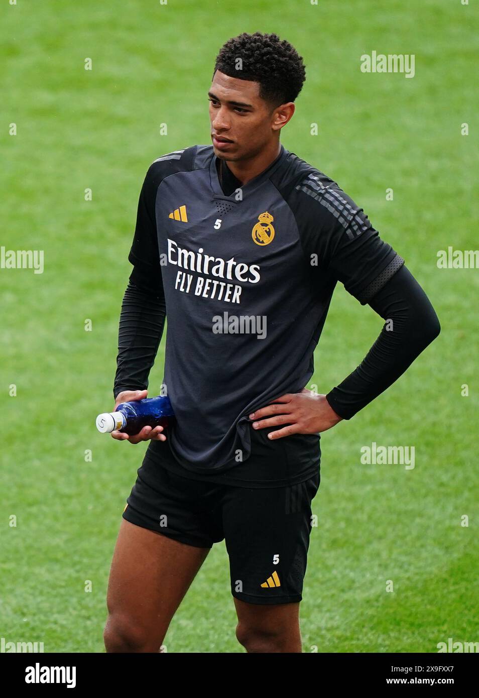 Real Madrid's Jude Bellingham during a training session at Wembley ...