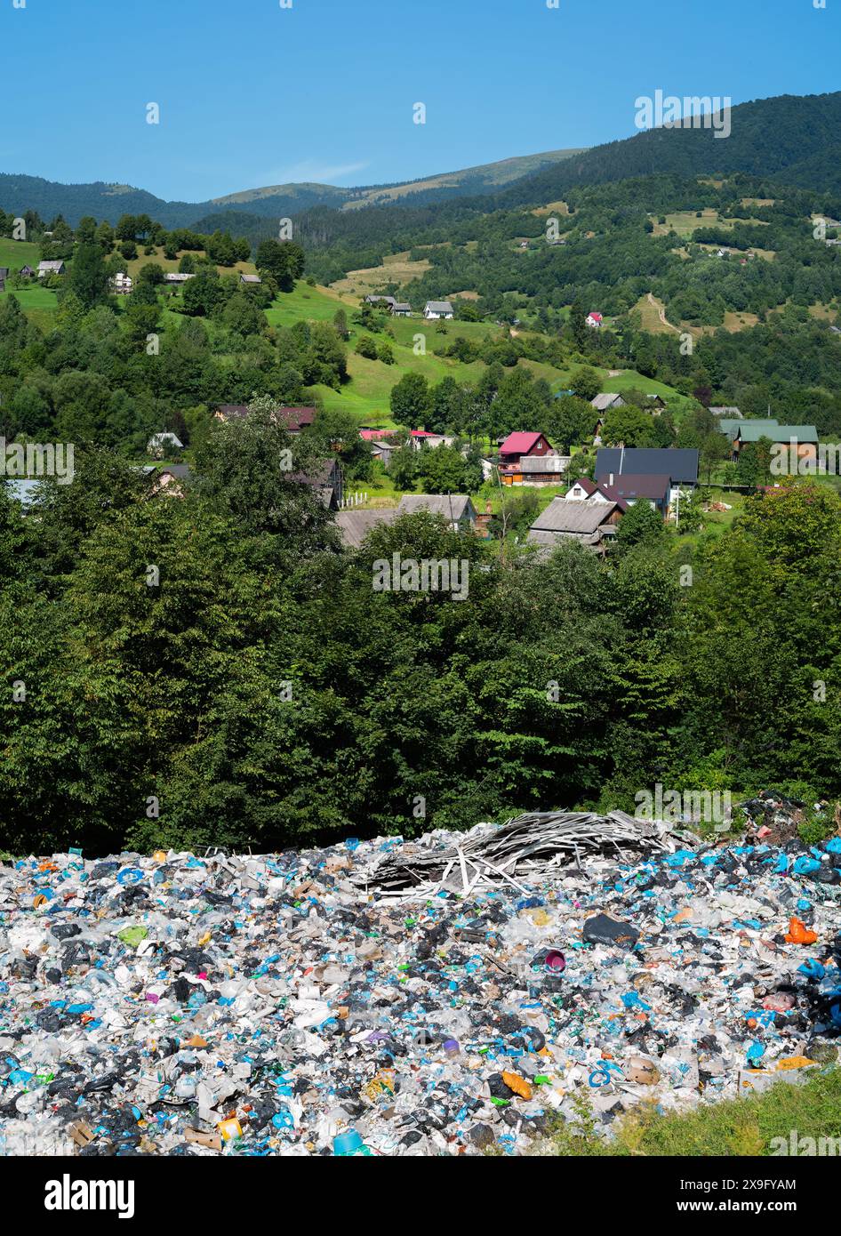 pollution of the territory in an ecologically clean place with garbage ...