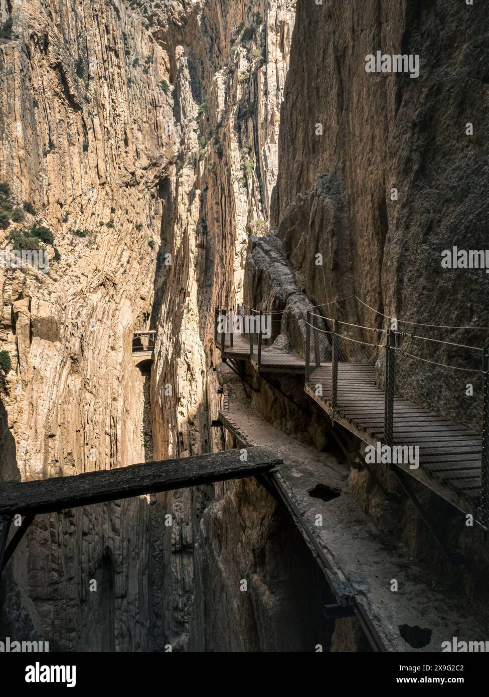 Empty no people walkway new and old ruined path seen on the El Caminito ...