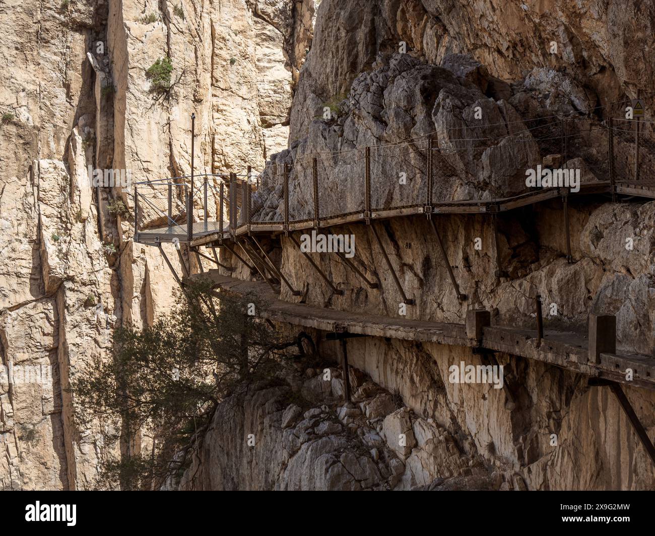 Empty no people walkway new and old ruined path seen on the El Caminito ...