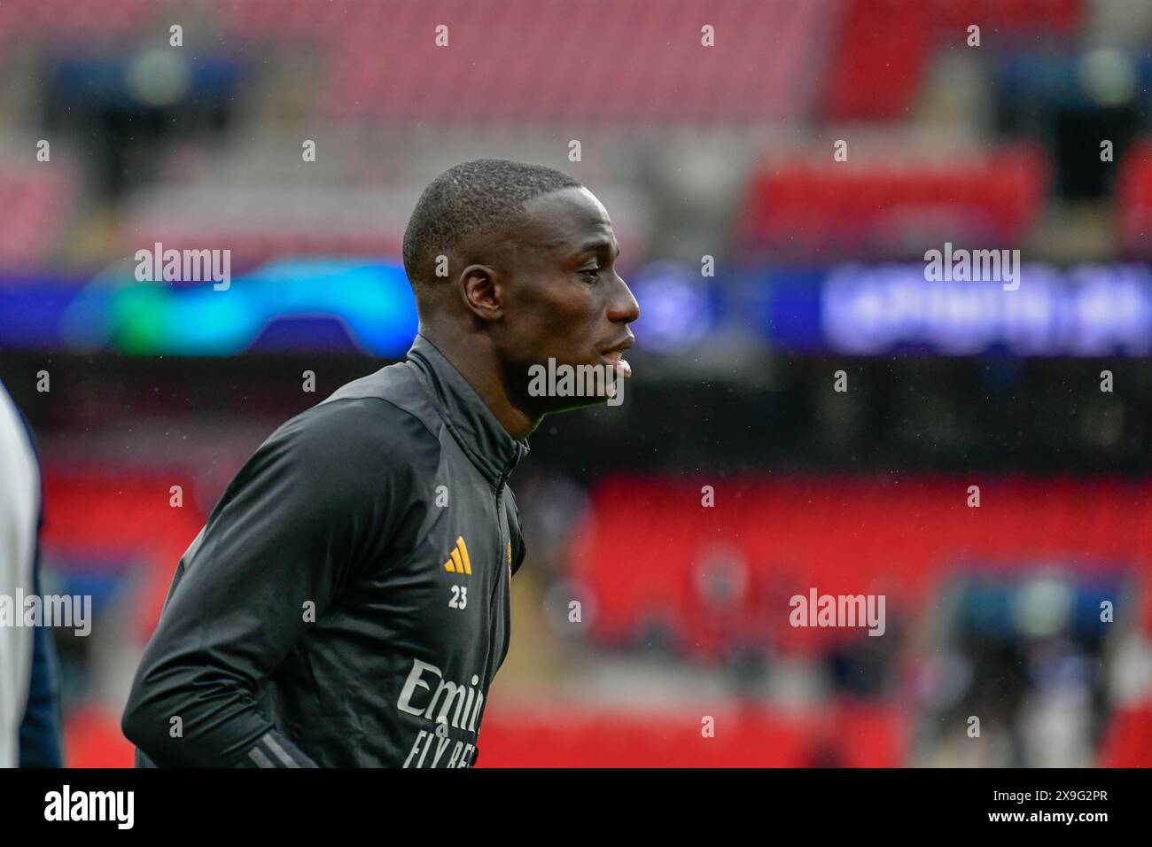 London, UK. 31st May, 2024. Ferland Mendy (23) of Real Madrid seen ...