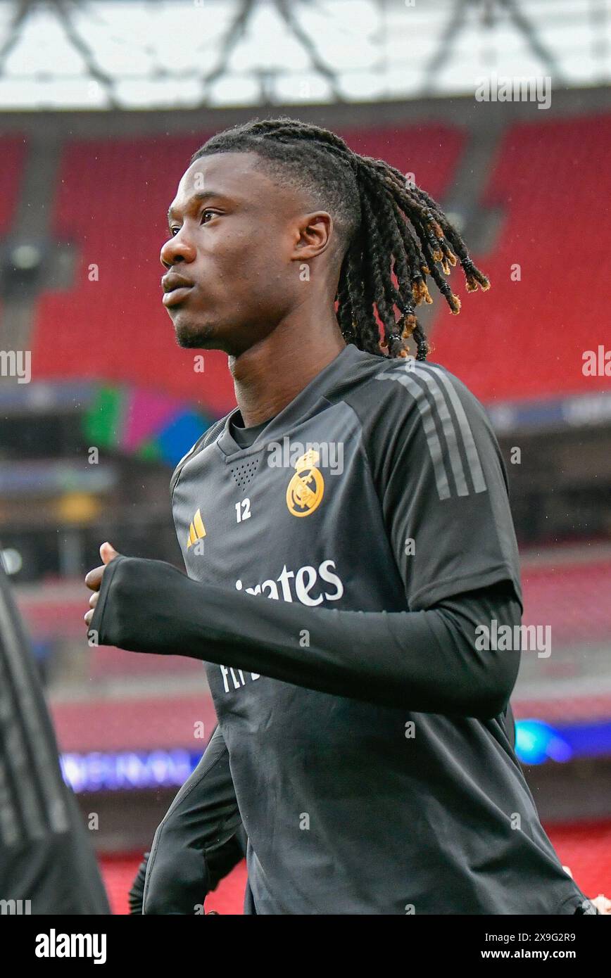 London, UK. 31st May, 2024. Eduardo Camavinga (12) of Real Madrid seen ...