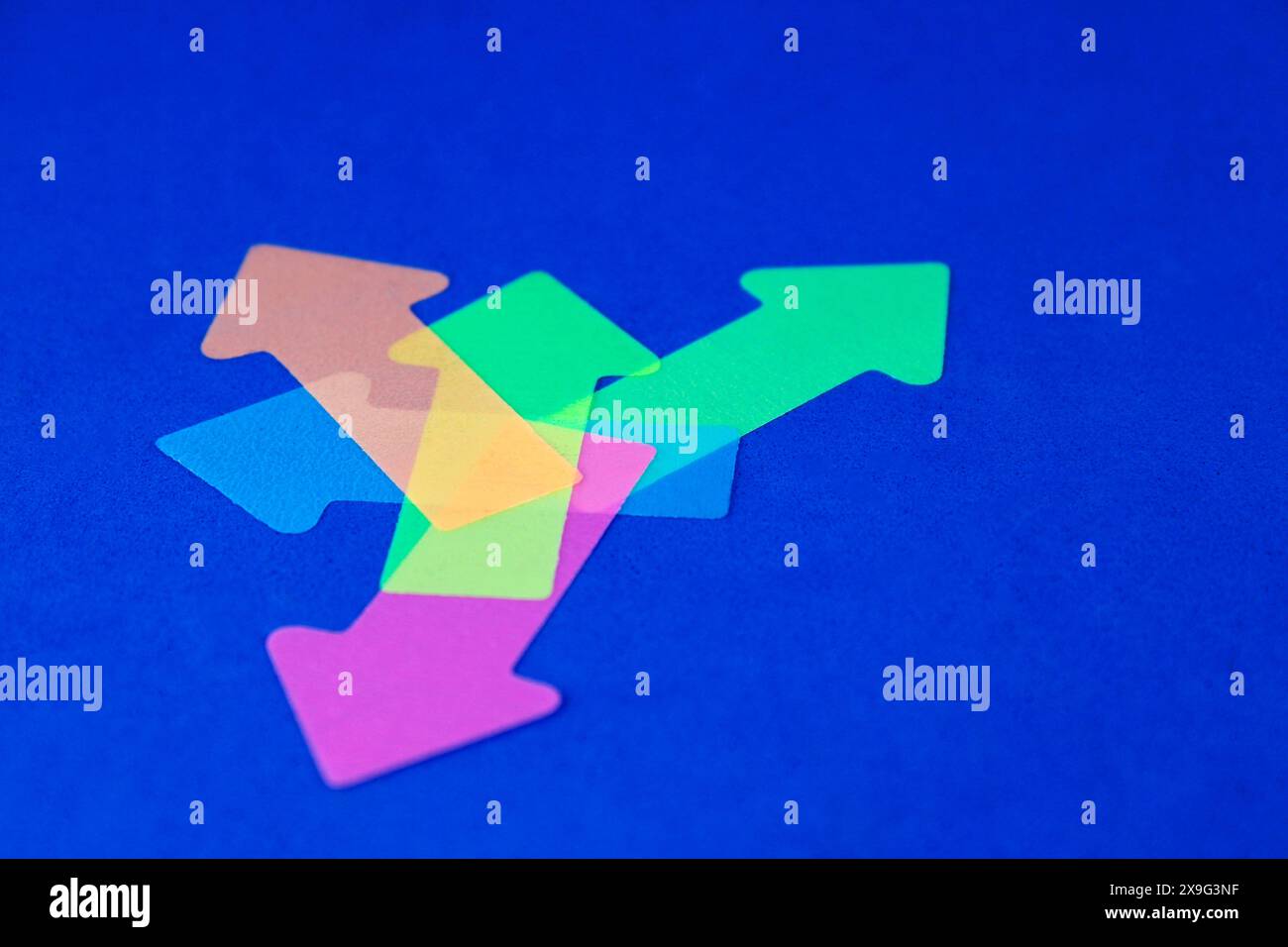 Colorful arrows indicating various directions Stock Photo - Alamy