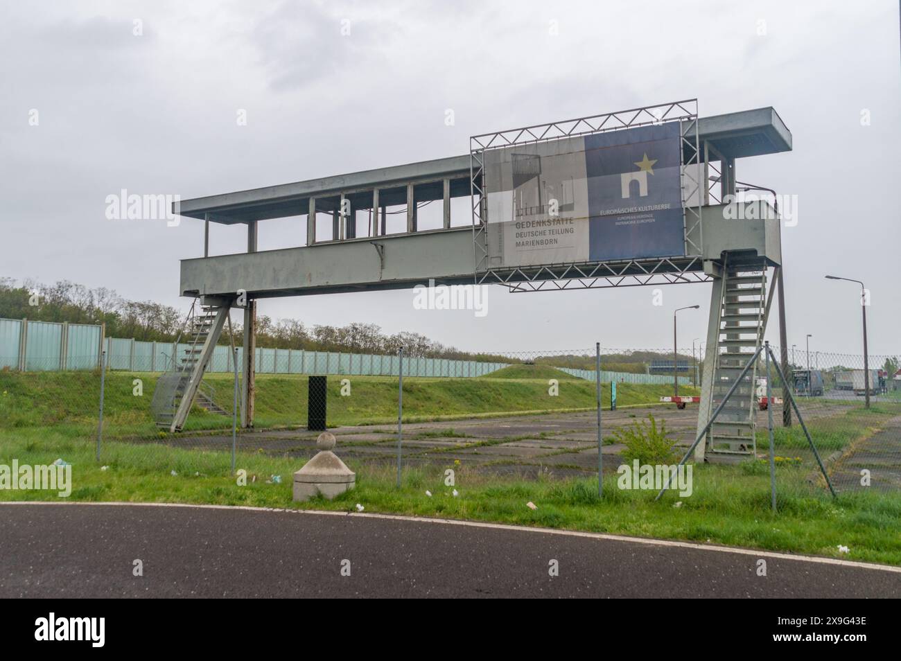 Harbke, Germany - April 19, 2024: Observation bridge in the exit area ...