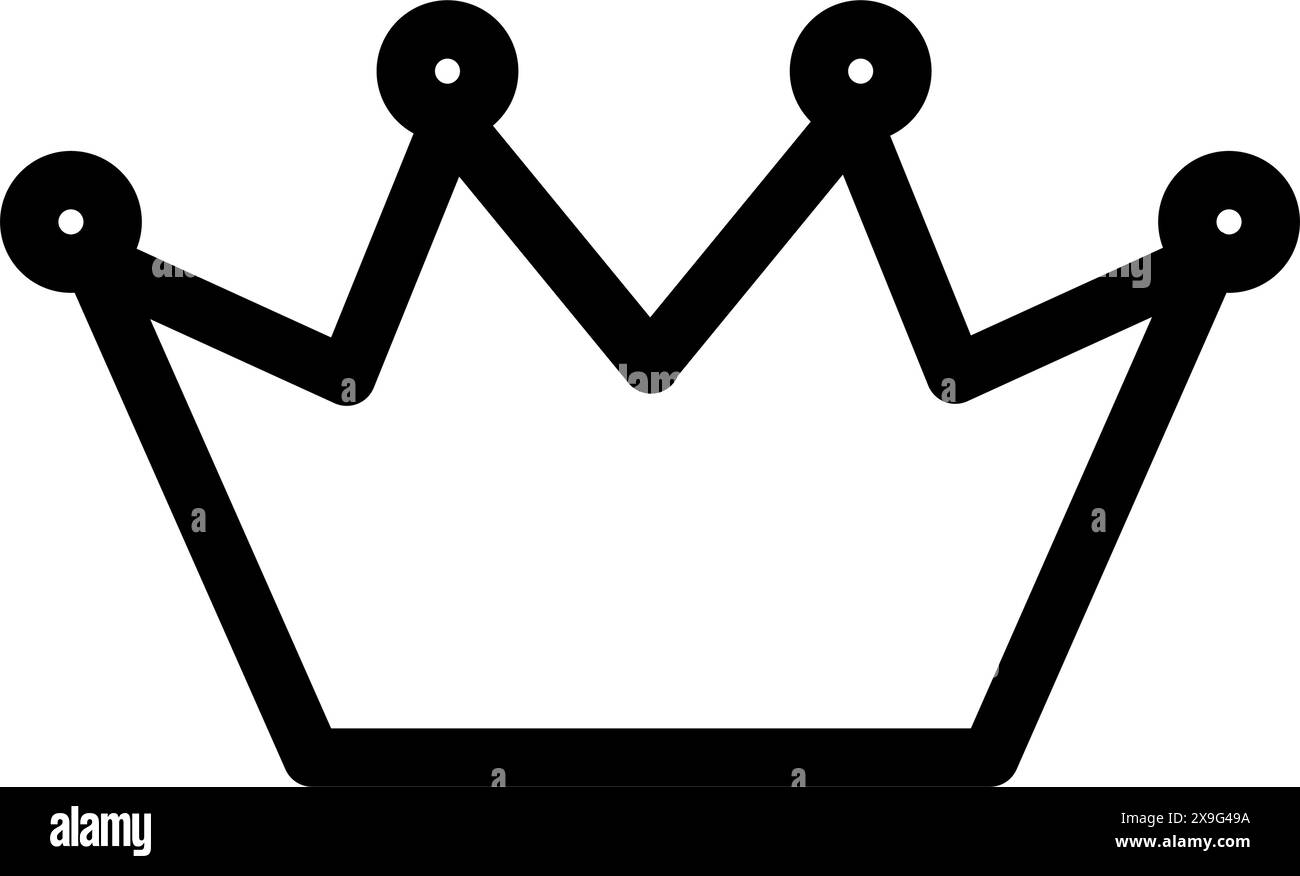 Crown of the king or royal crown line art vector icon isolated on white ...