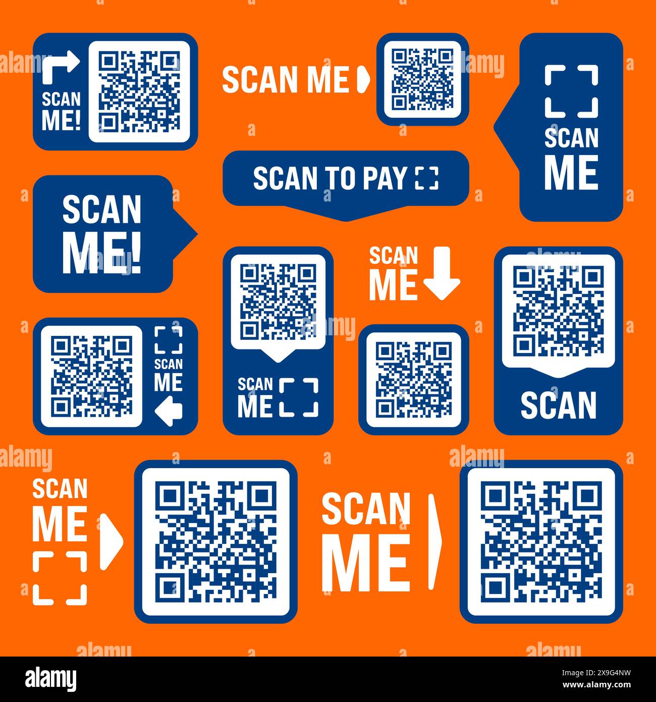 Scan me QR code sticker with text. Online payment. Special offer sale ...