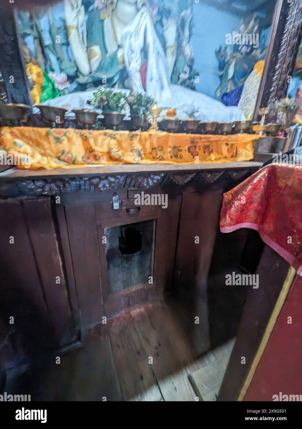 Fire Temple at Muktinath, Mustang, Nepal, Window through which the ...