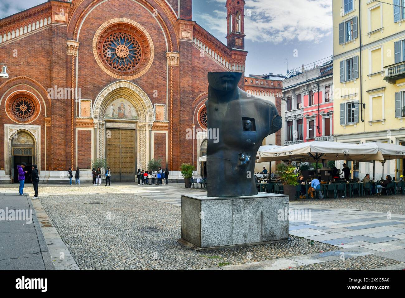 Piazza del Carmine with the statue "The Great Tuscan" by the Polish artist Igor Mitoraj and the ...