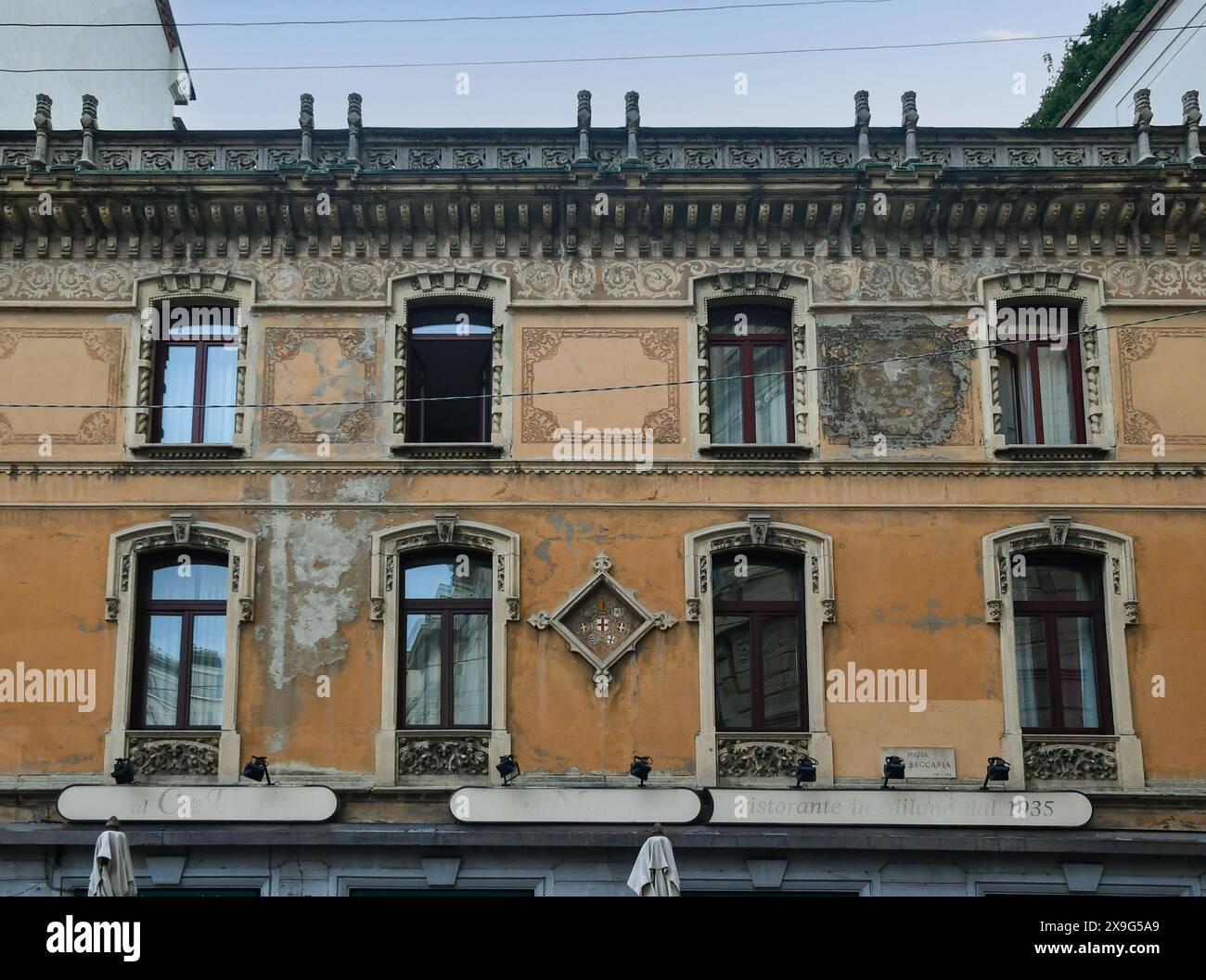 High-section of the Art Nouveau building seat of the historic ...