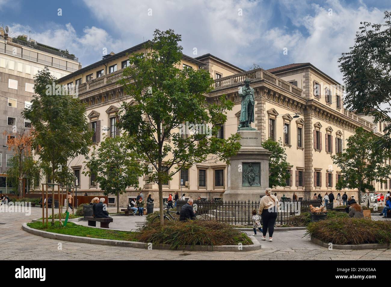 Piazza Beccaria with the monument to the jurist and philosopher Cesare ...