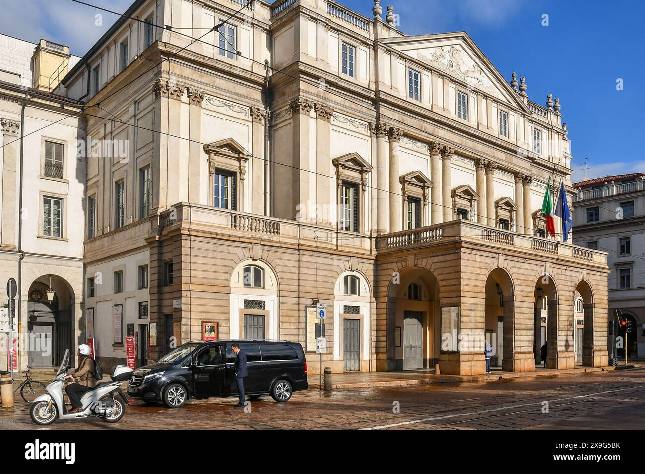 Exterior of the Teatro alla Scala, historic opera house by Giuseppe ...