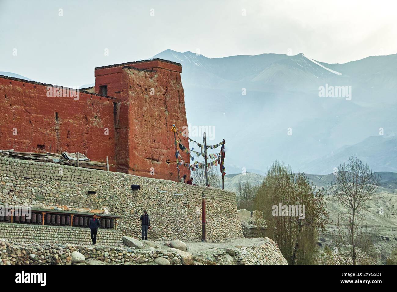 General view of Lo Manthang, walled city, Mustang, Nepal Stock Photo ...
