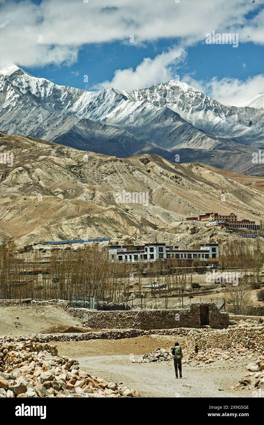 General view of Lo Manthang, walled city, Mustang, Nepal Stock Photo ...