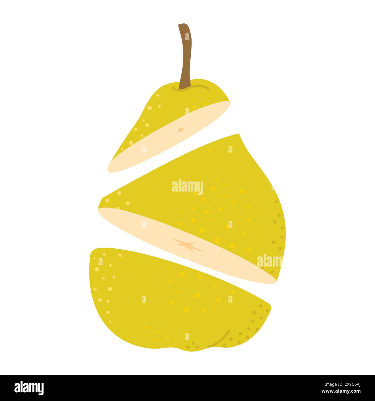 Fresh ripe chopped Pear flying in the air. Slice of fresh Green Pear ...