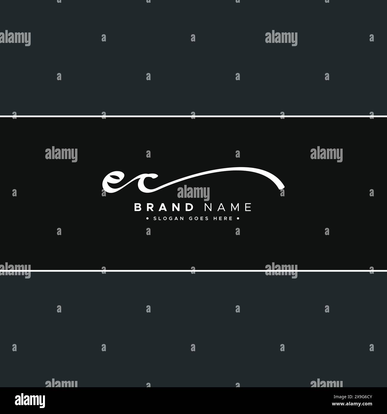 Simple Signature Logo for Alphabet EC - Handwritten Signature for ...