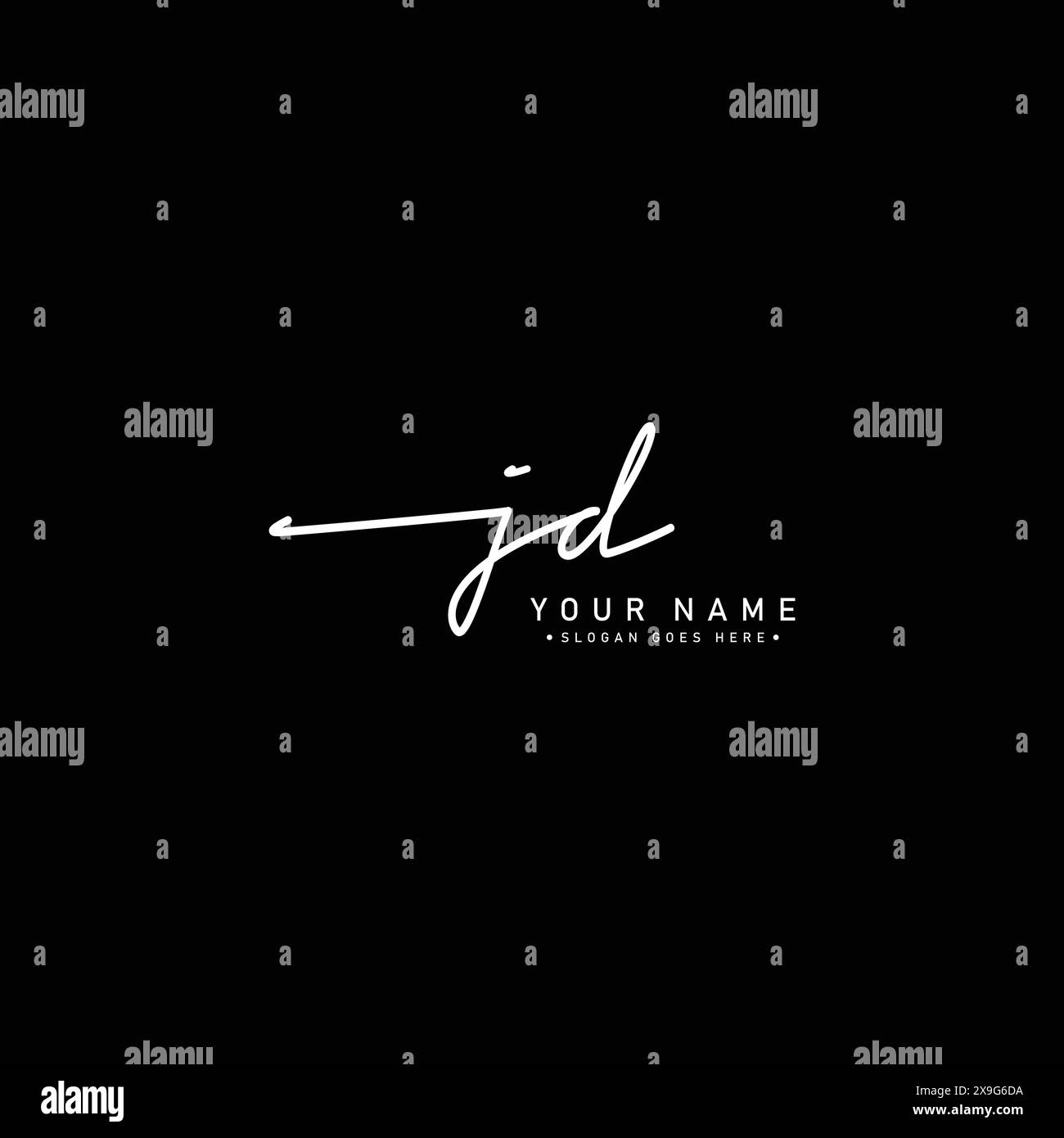Initial Letter JD Vector Logo Template in handwritten Signature Style ...