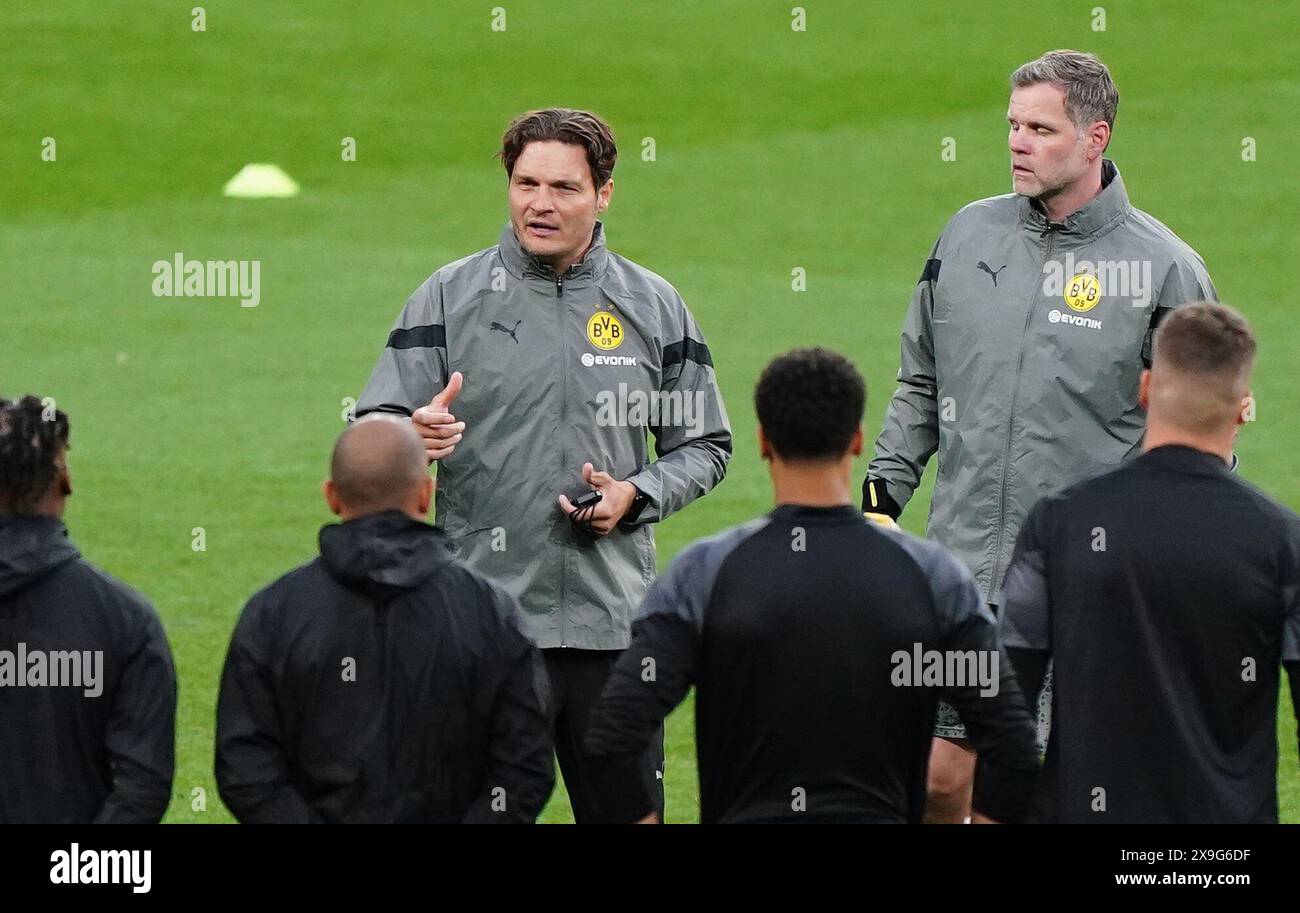 Borussia Dortmund manager Edin Terzic during a training session at ...