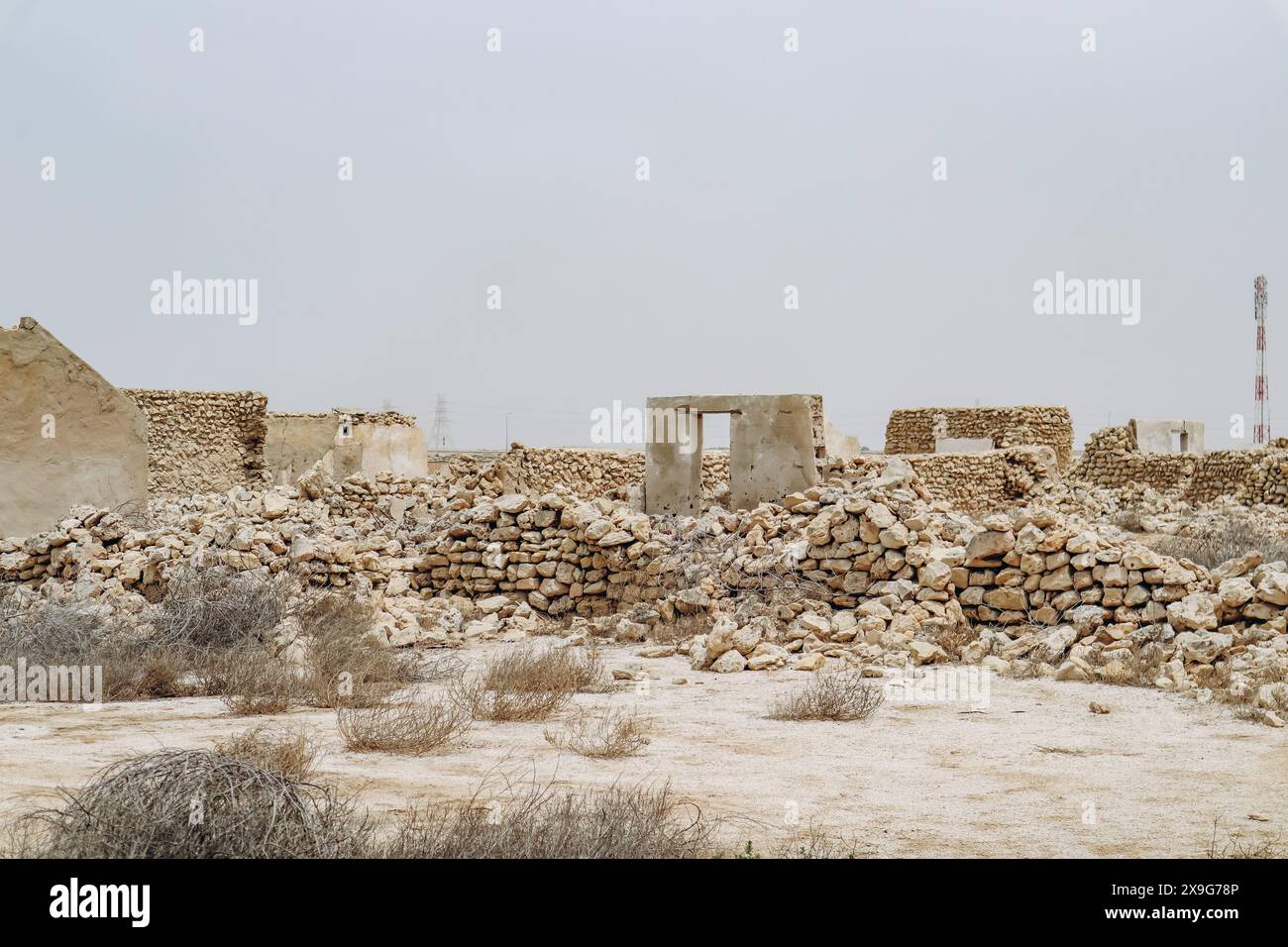 Ruins in a fishing village of Al Jumail (Jumayl) west of Ruwais ...
