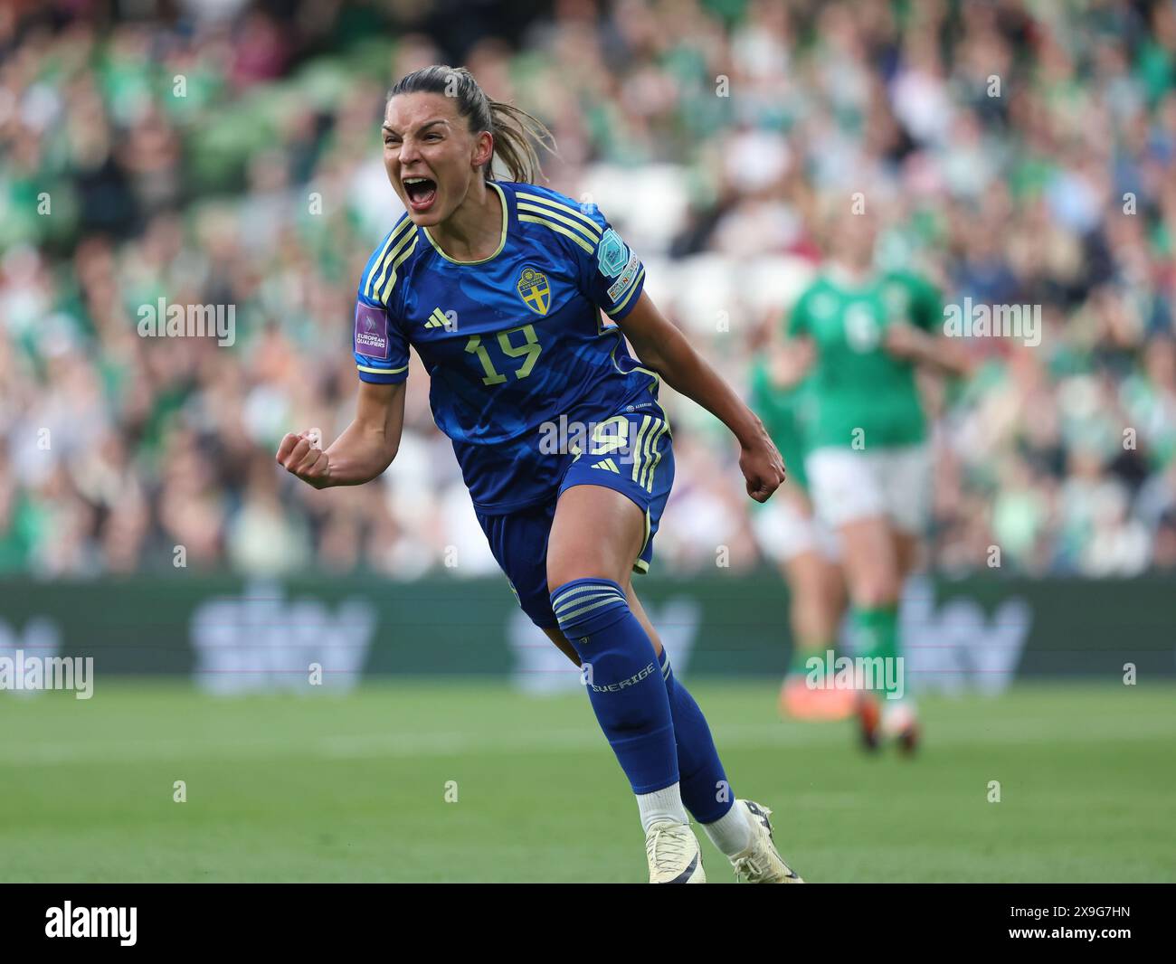 Sweden's Johanna Rytting Kaneryd celebrates after scoring her sides ...