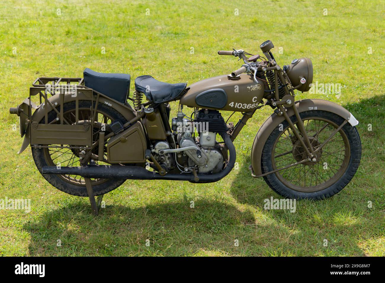 Norton 16H Motorcycle at Le Temps Des Helices Air Show 2024 in La Ferte ...