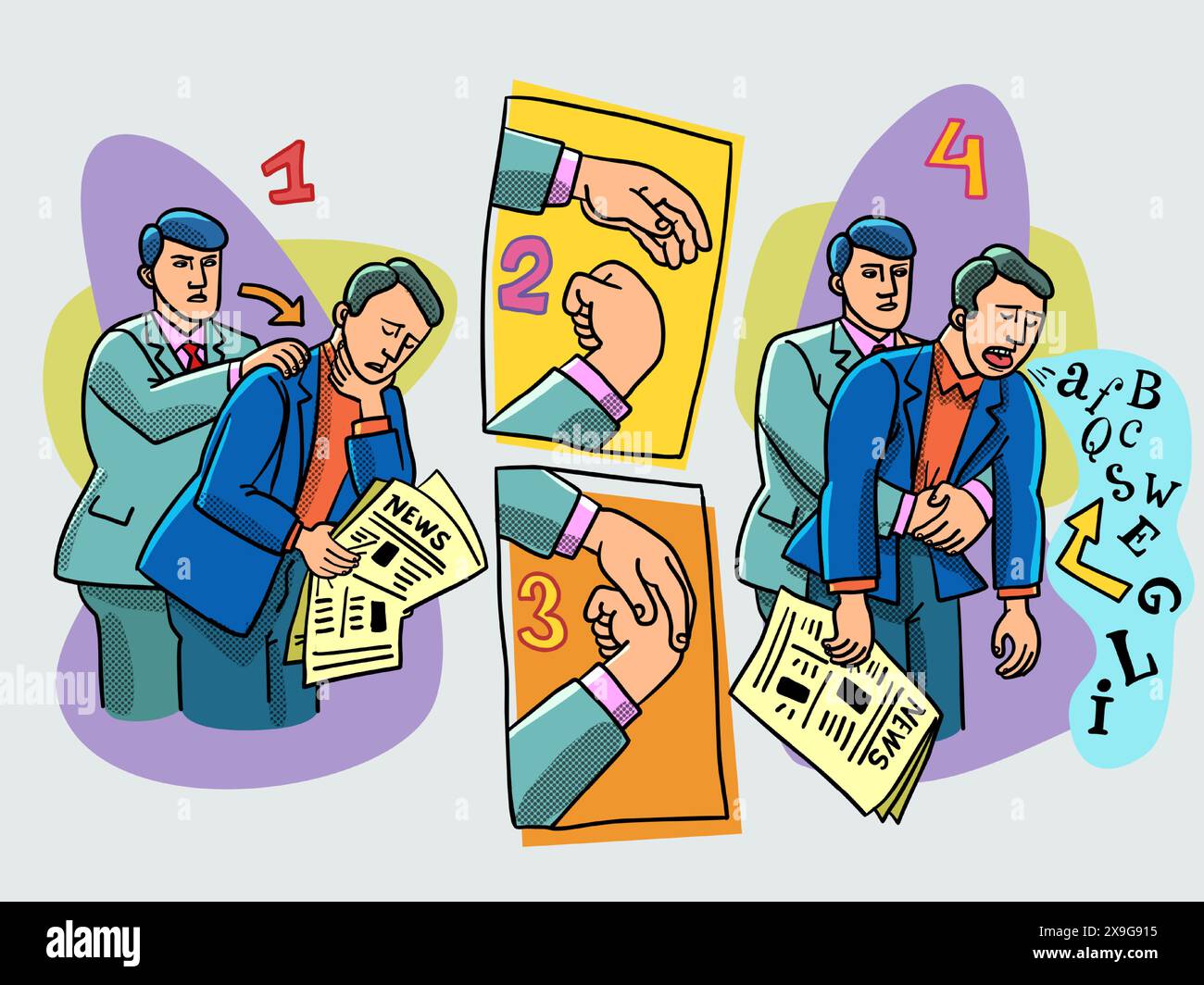 Heimlich maneuver, saving someone choking on food. Help a friend filter ...