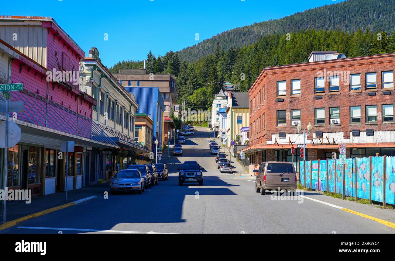 Main Street in Ketchikan, Alaska Stock Photo - Alamy