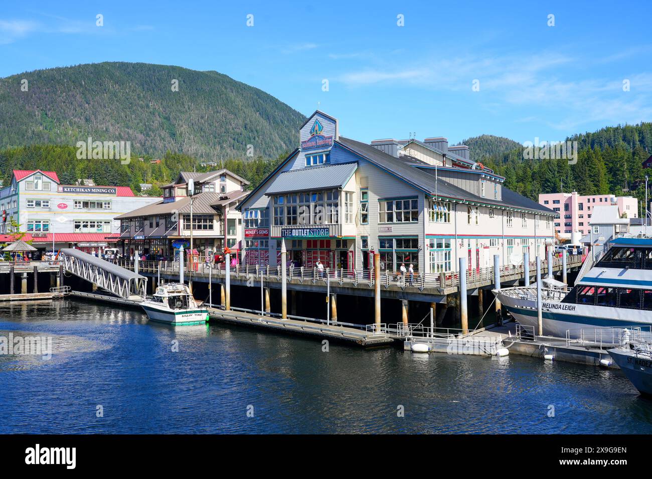 Salmon Landing Market, a shopping center built on stilts located on the ...