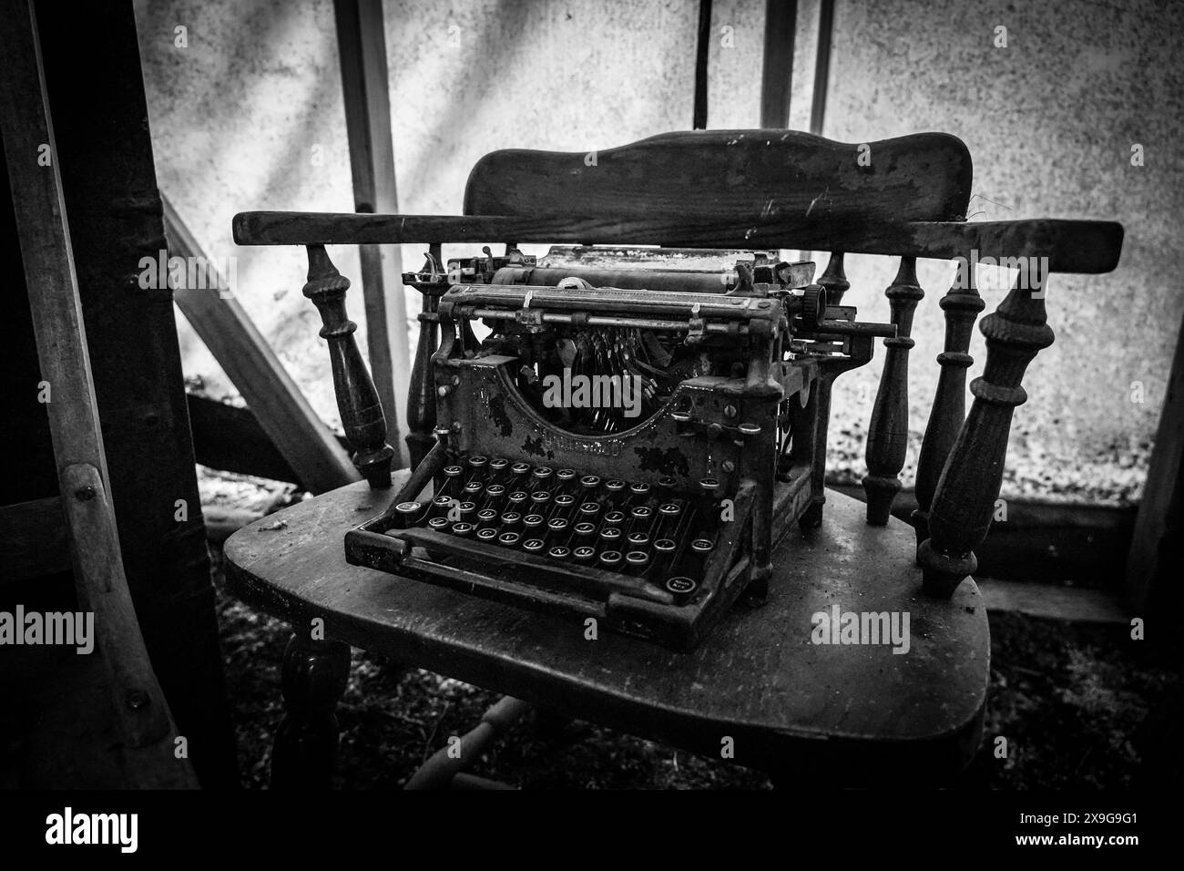 Old typewriter in Liarsville, a former boomtown created in the 19th ...