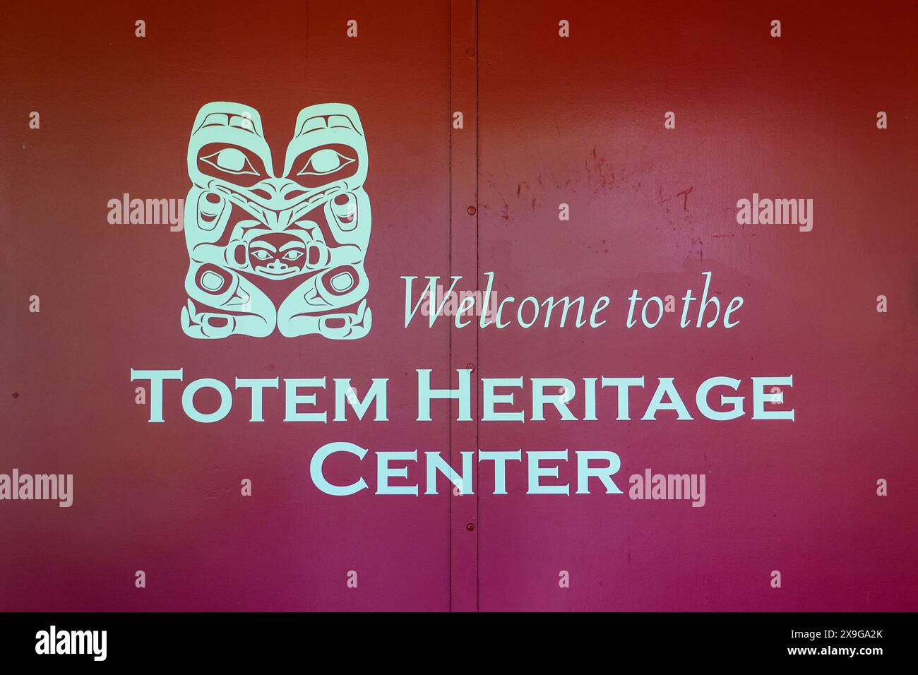 Logo of the Totem Heritage Center in Ketchikan, Alaska, USA Stock Photo ...