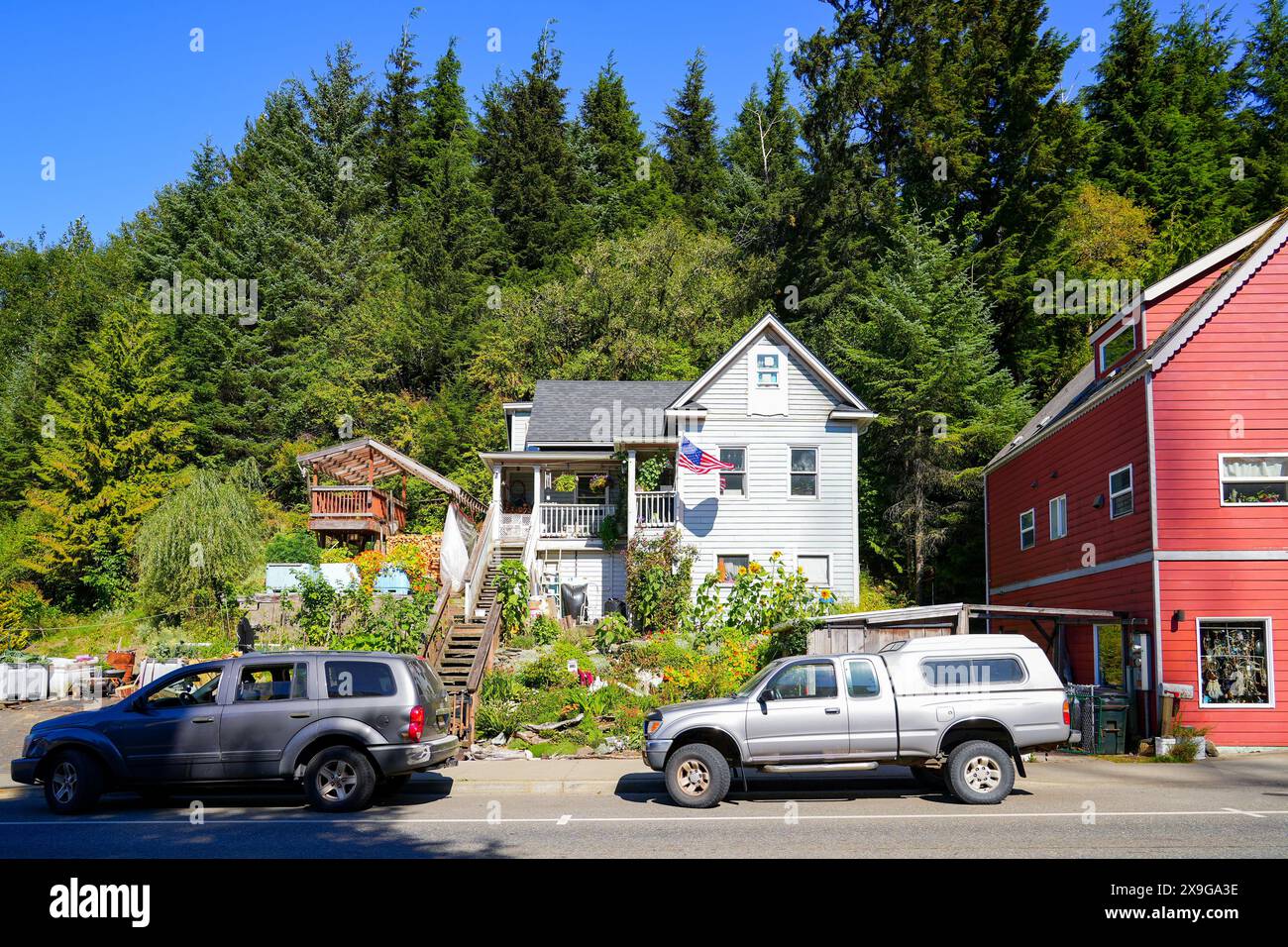 Historic wooden house surrounded by nature in Ketchikan, the ...