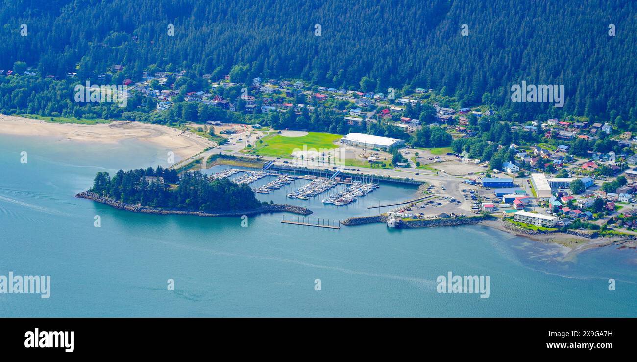 Aerial view of the marina of Douglas, an oceanfront residential ...