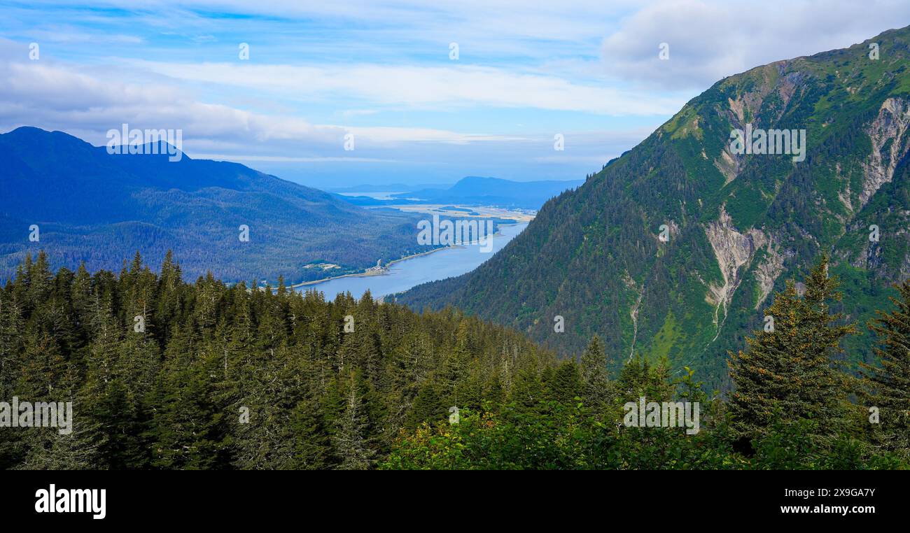 Panoramic view of the Gastineau Channel in Twin Lakes north of Juneau ...