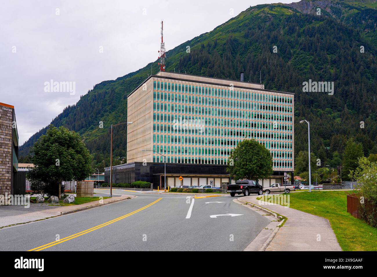 Federal building in downtown Juneau, Alaska, USA - Large administrative ...