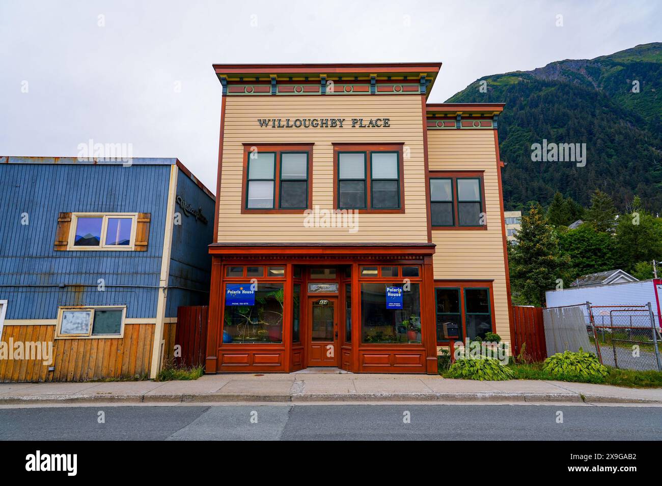 Willoughby Place heritage building in downtown Juneau, Alaska, USA ...