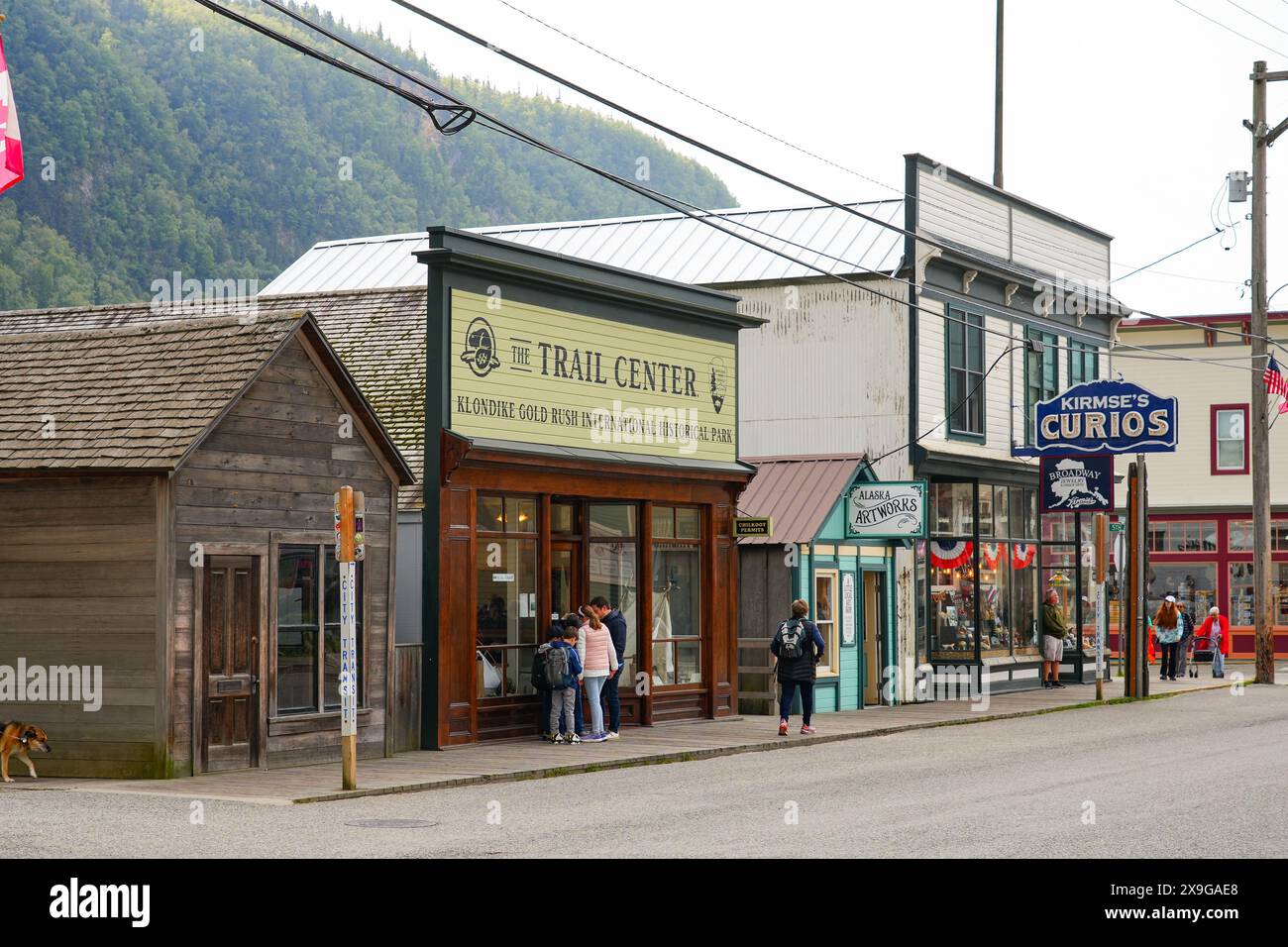 Old city center of Skagway, Alaska - Vintage storefronts in the ...