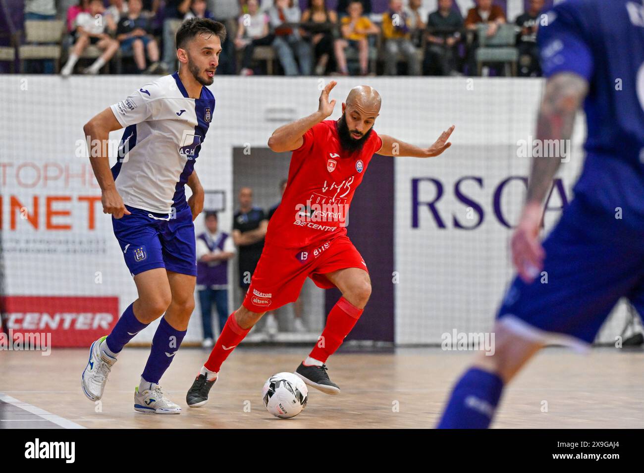 Roosdaal, Belgium. 31st May, 2024. Franco Jelovcic (20) of Futsal ...