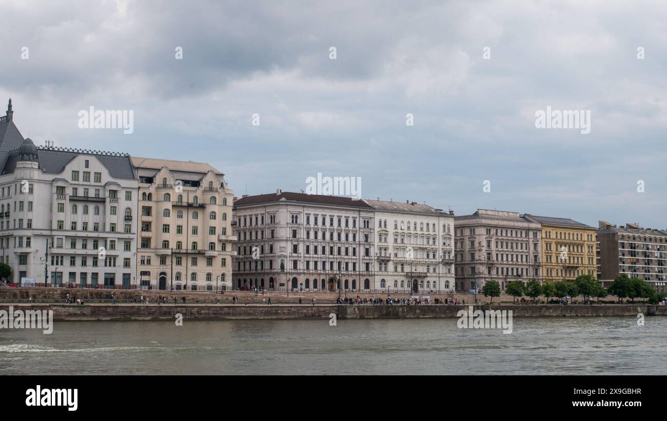 BUDAPEST-HUNGARY - 2023-05-06: General view of buildings lining the ...
