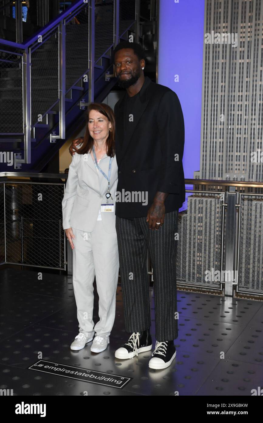 New York, USA. 31st May, 2024. Julius Randle and Dr. Kim Kramer visit ...