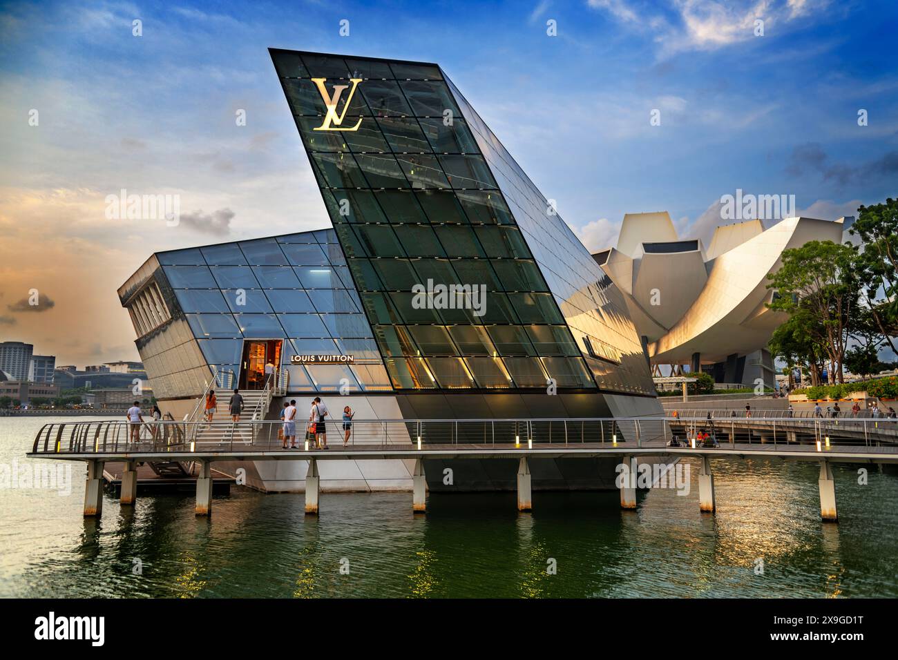 Louis Vuitton store island Maison shop floating on Marina Bay Sands ...