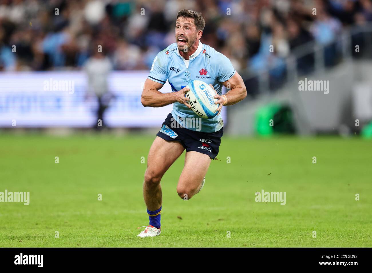 Sydney, Australia, 31 May, 2024. Jake Gordon of the Waratahs runs the ...