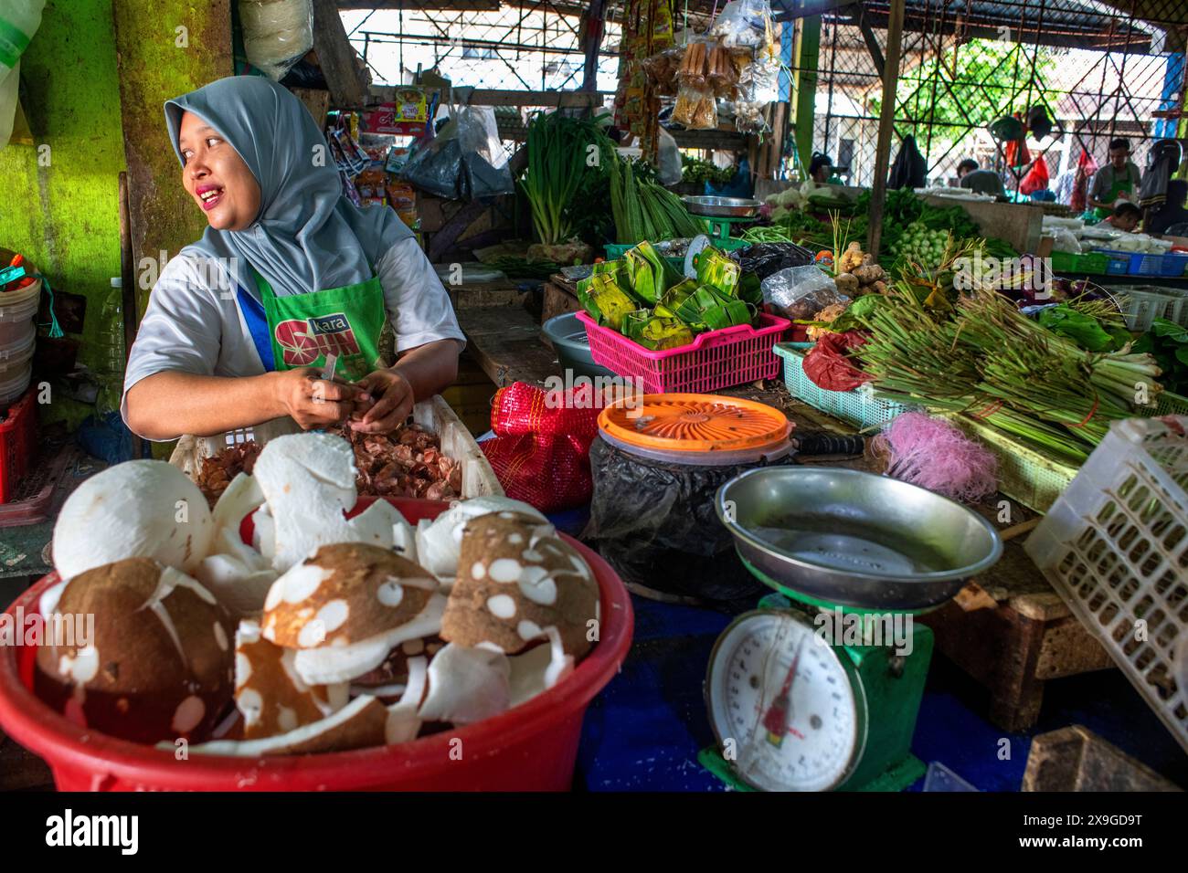 Bintan fruit local market stalls in the Bintan village city center ...