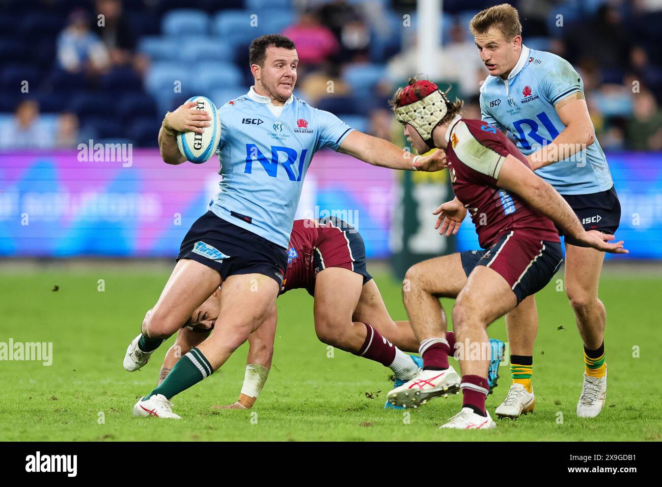Sydney, Australia, 31 May, 2024. Dylan Pietsch of the Waratahs runs the ...
