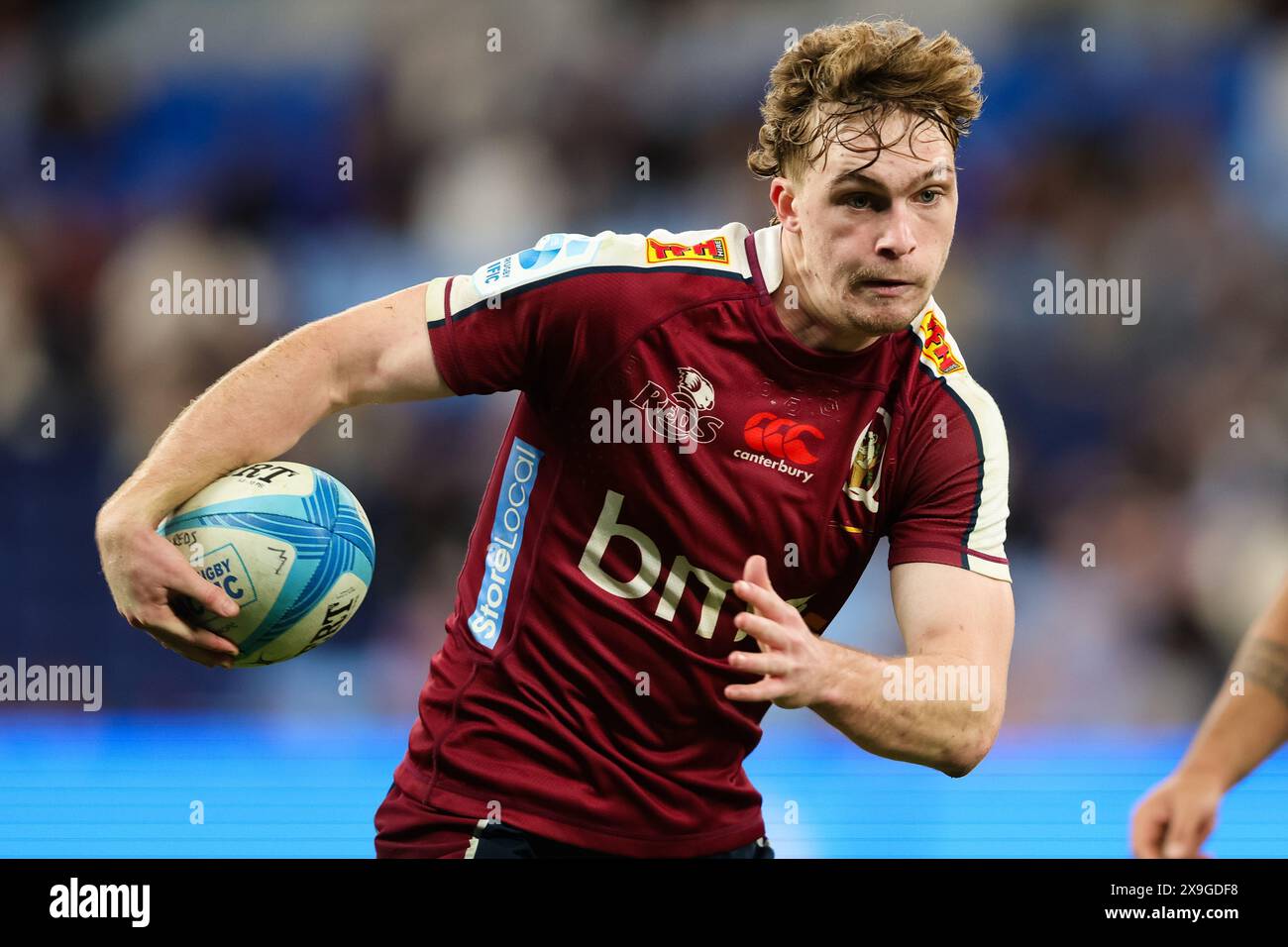 Sydney, Australia, 31 May, 2024. Tim Ryan of Queensland Reds runs the ...