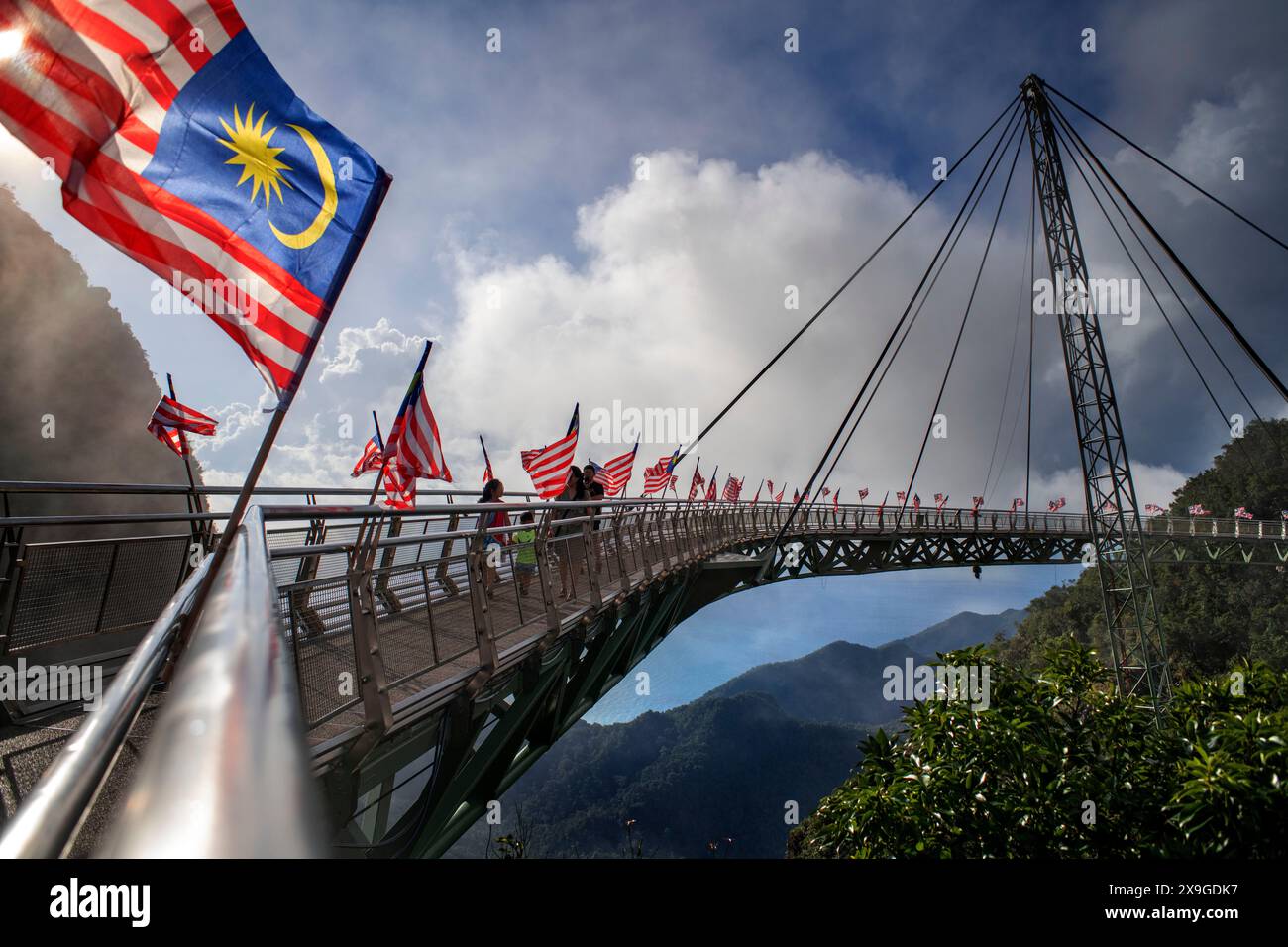 The Langkawi Sky Bridge, the longrest curved bridge, at the peak of ...