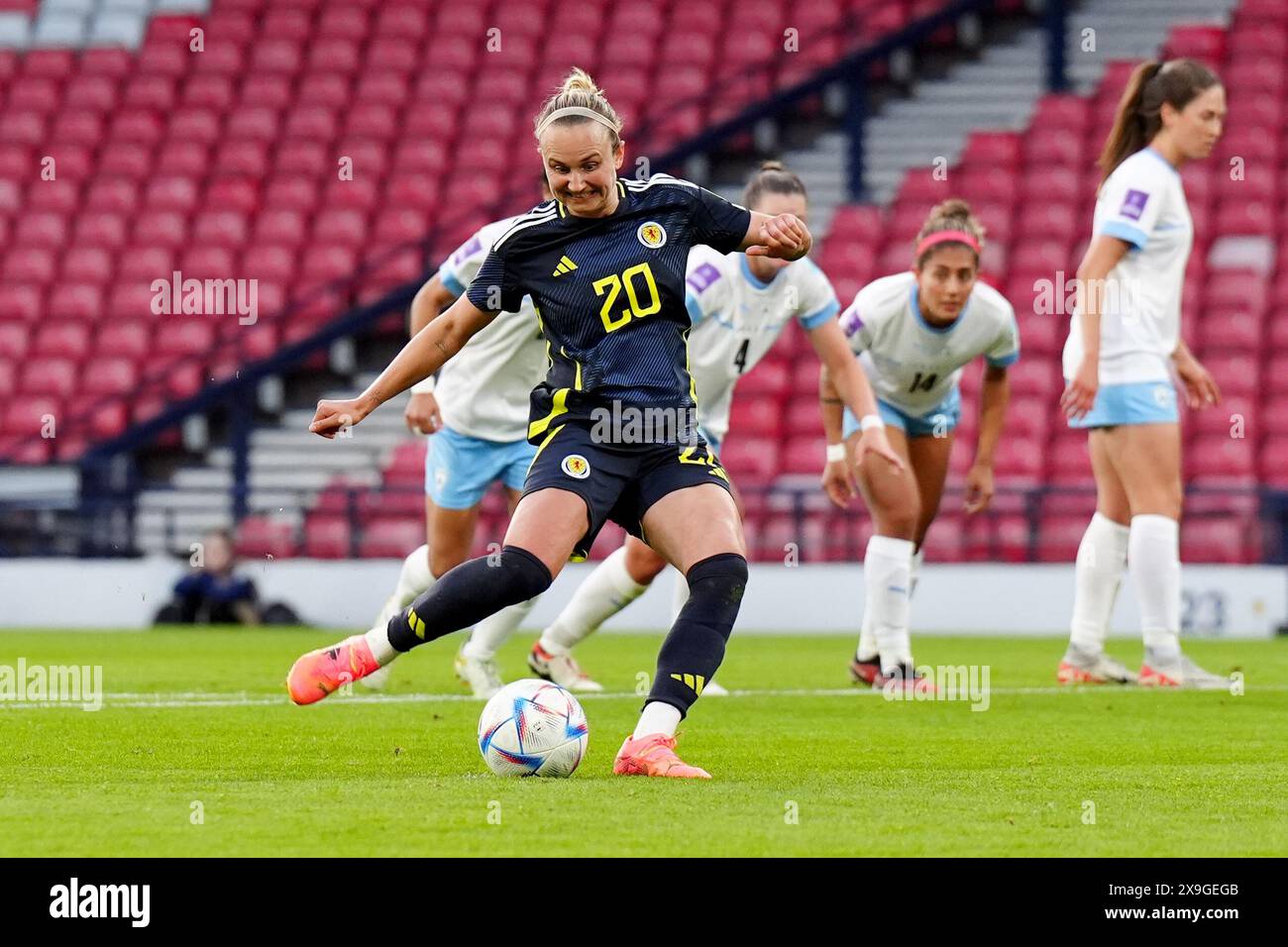 Scotland’s Martha Thomas scores their sides fourth goal from the ...