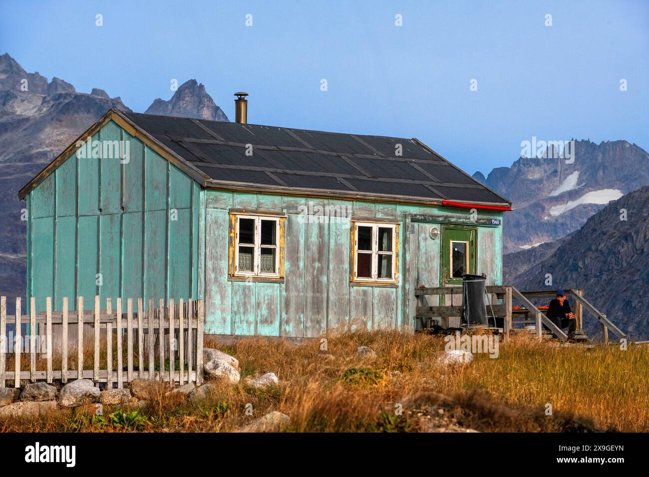 Coloful houses in the small isolated inuit village of Aappilattoq ...